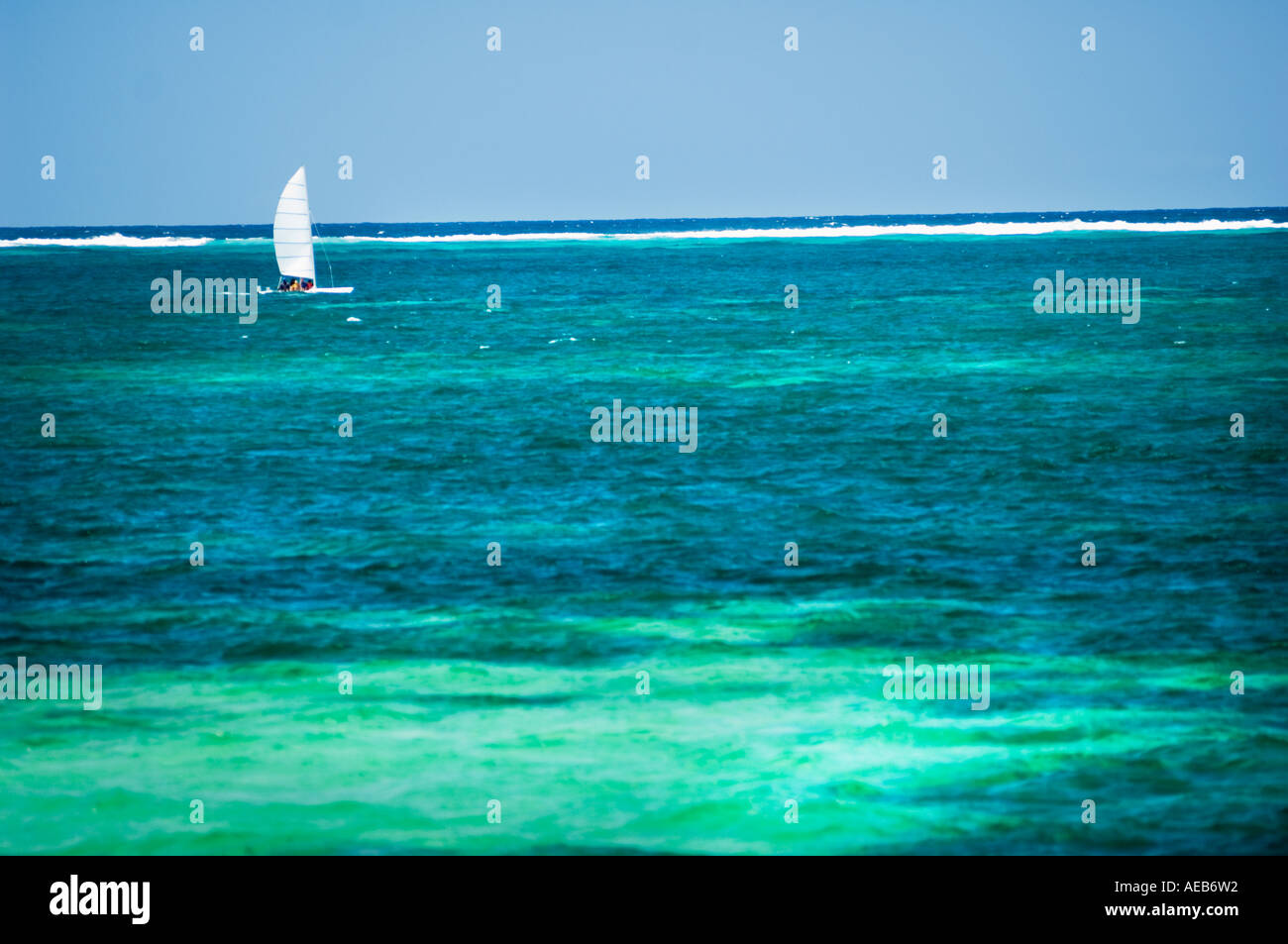 Indian Ocean horizont blue waters Kenya East Africa Kenia BAMBURU BEACH ...