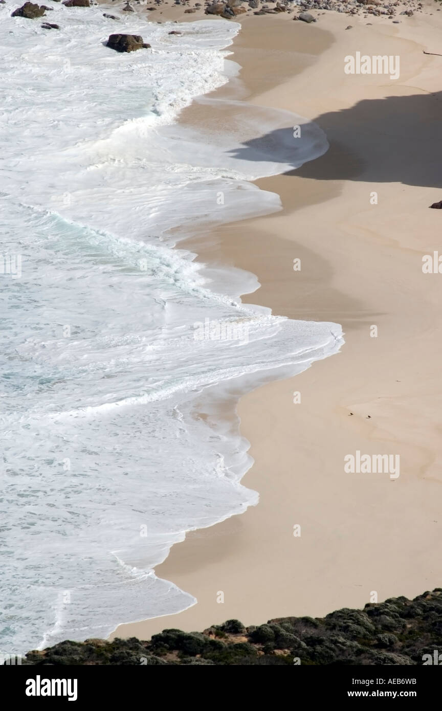 Waves crash onto Dias Beach in front of the Cape of Good Hope at Cape ...