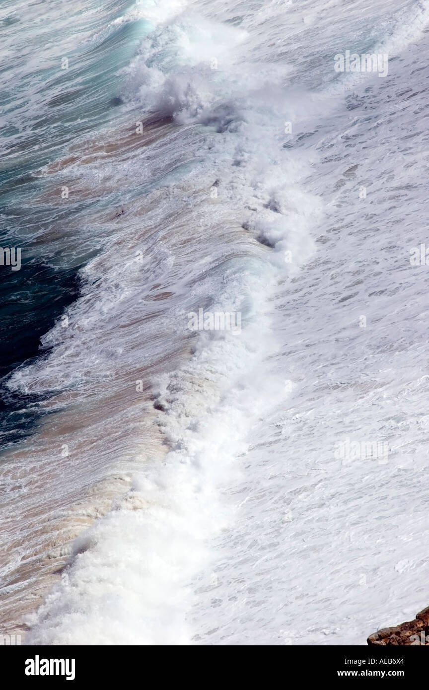 Waves crash onto Dias Beach in front of the Cape of Good Hope at Cape ...