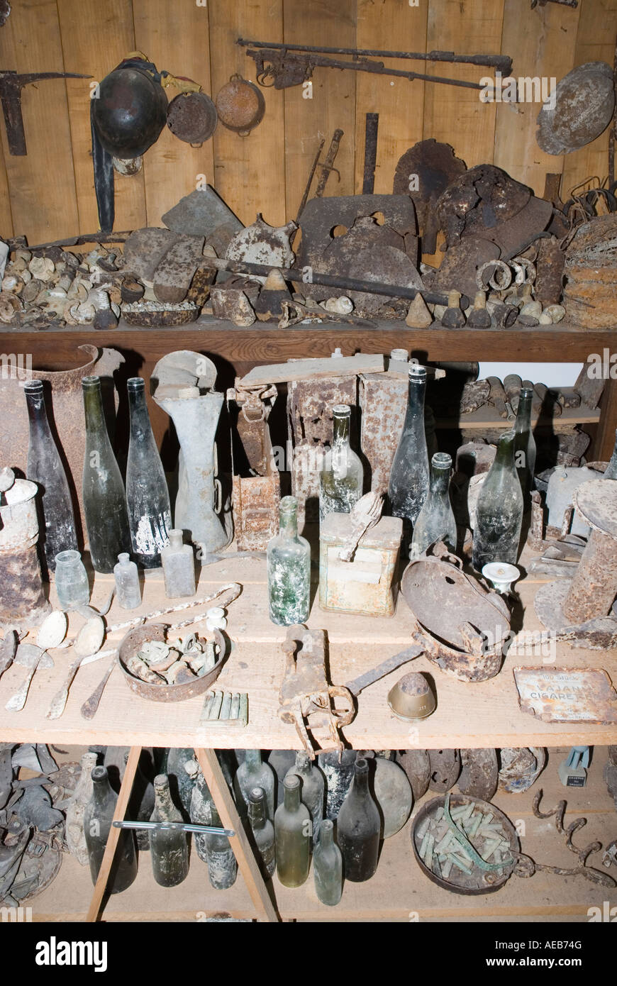 A collection of battlefield artifacts found by a local collector on the ...