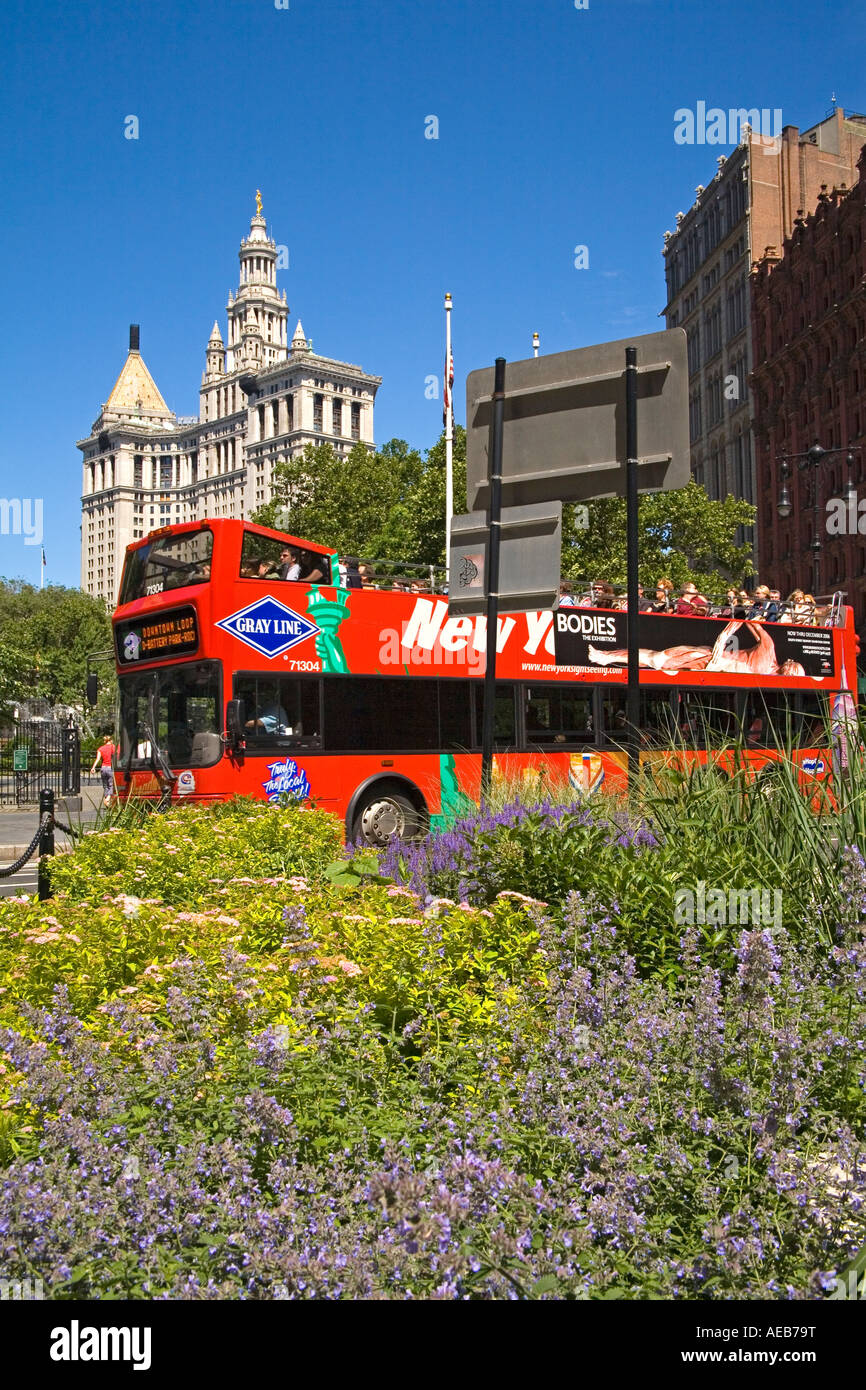 Tour Bus City Hall Park Lower Manhattan New York City New York USA ...