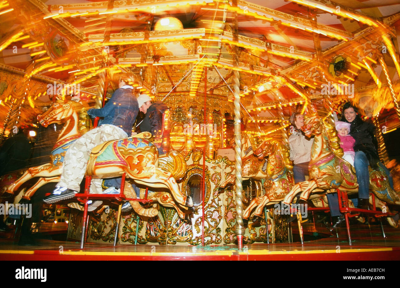 A merry go round in Edinburgh, UK Stock Photo - Alamy