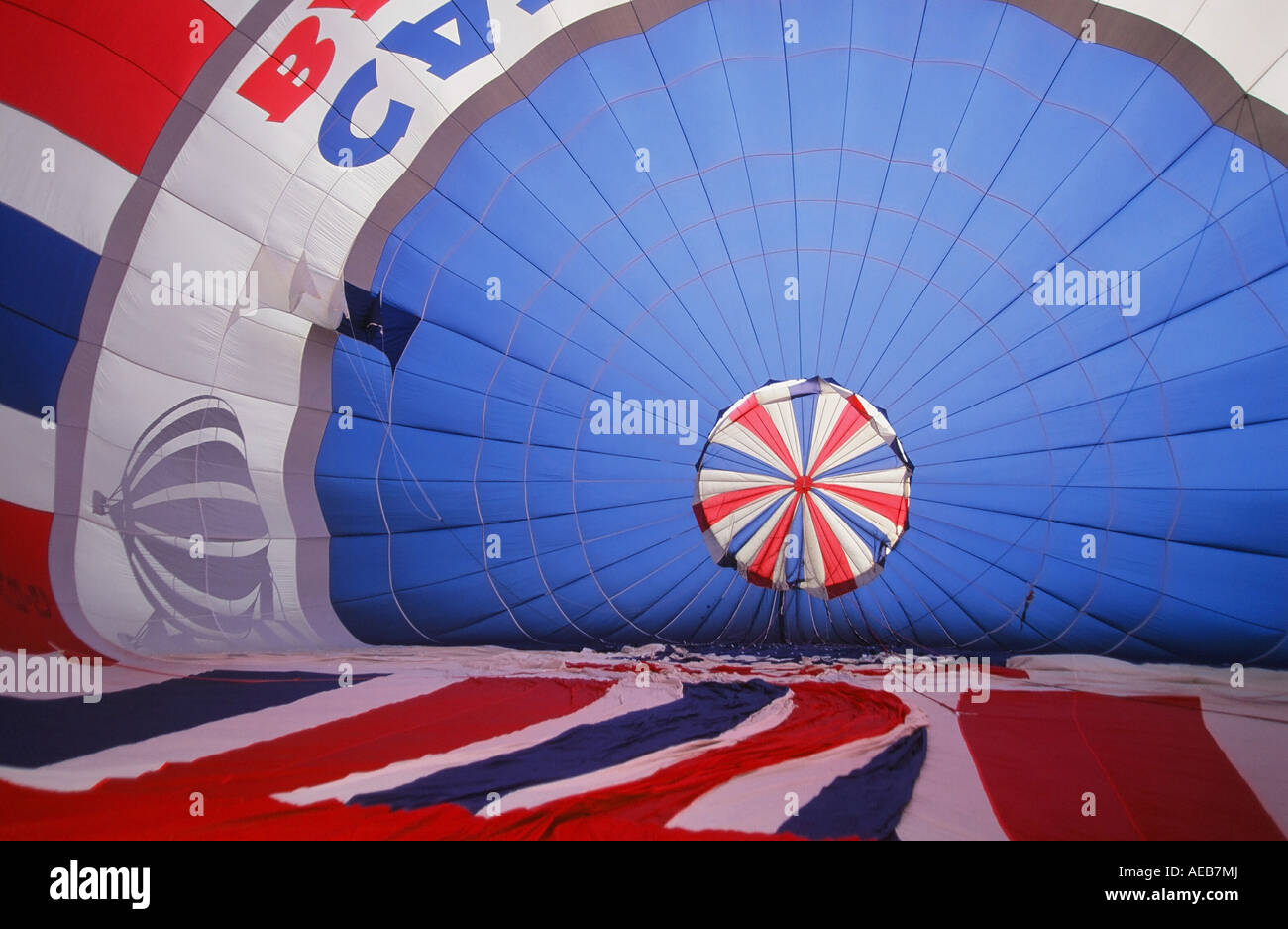 A hot air balloon being inflated Stock Photo - Alamy