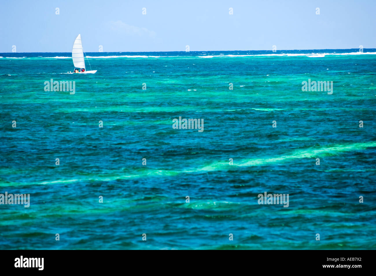 Indian Ocean horizont blue waters Kenya East Africa Kenia BAMBURU BEACH ...
