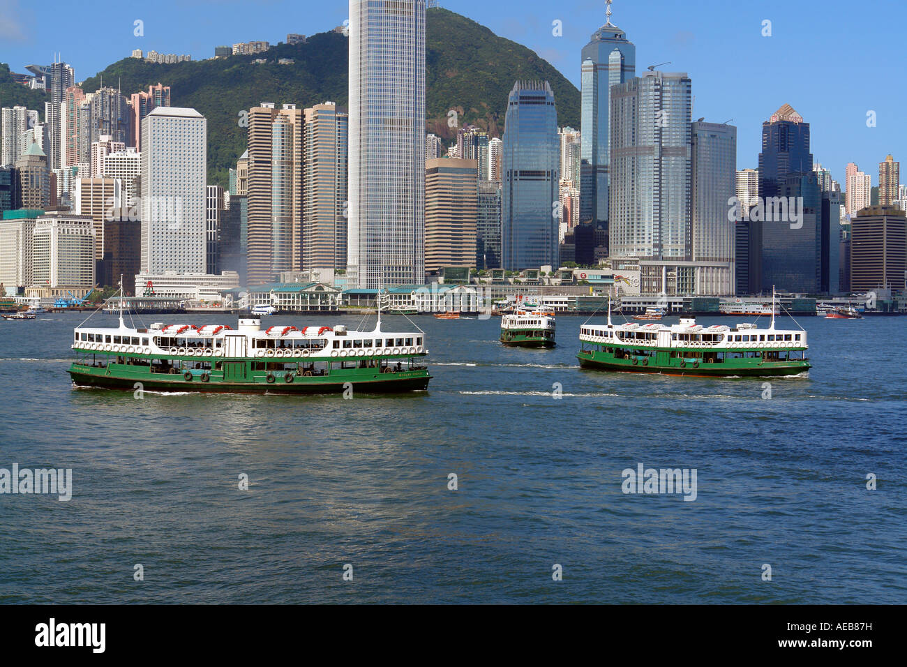 Star ferries on victoria harbour of Hong Kong China Stock Photo - Alamy