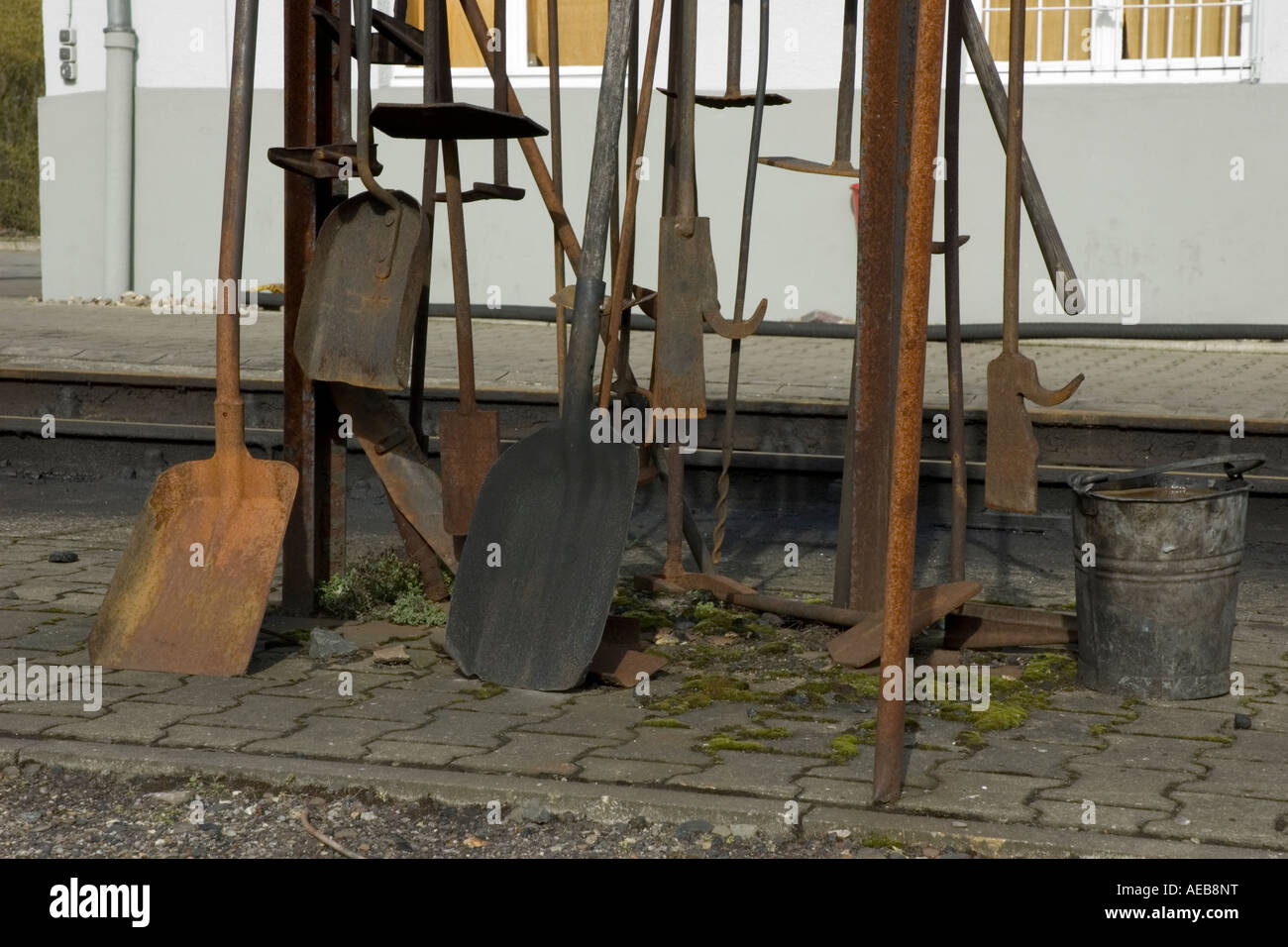 Tools for filling a steam engine Stock Photo - Alamy