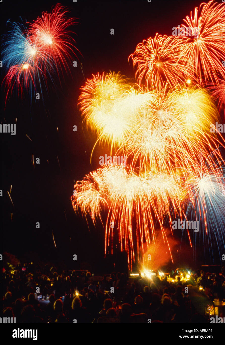 Firework display, Cholmondeley Castle England Stock Photo - Alamy