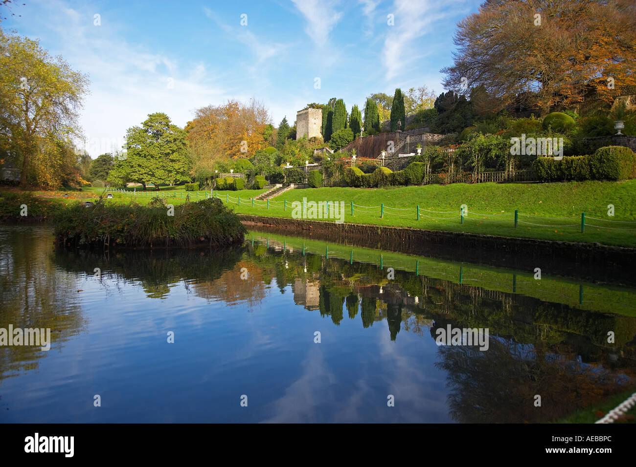 Pond and Castle Walls Museum of Welsh Life St Fagans Cardiff Suburbs ...