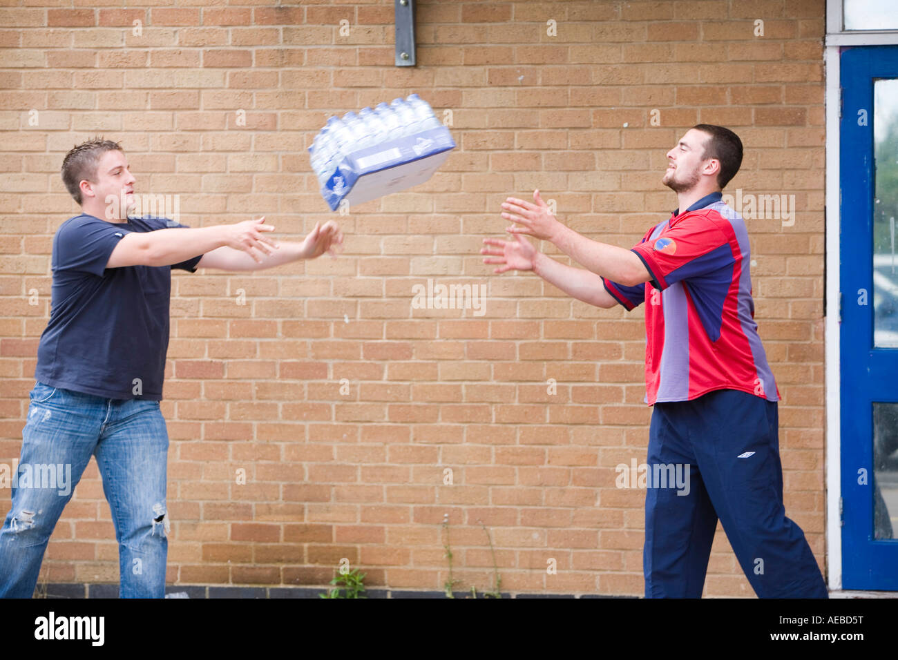 Residents receiving drinking water in Tewkesbury Stock Photo - Alamy