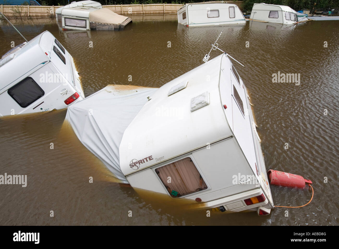 Flooded caravan park floods hi-res stock photography and images - Alamy