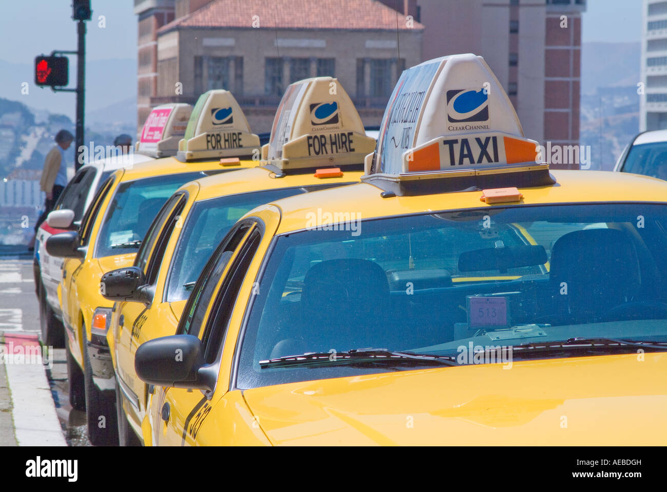 Queue of taxicabs waiting in line Stock Photo - Alamy