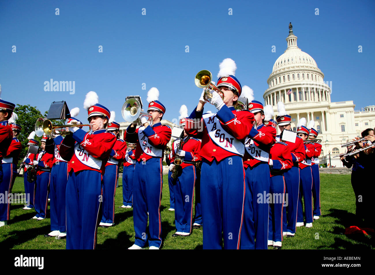 Music Band and the United States Capitol Building Washington DC Stock ...