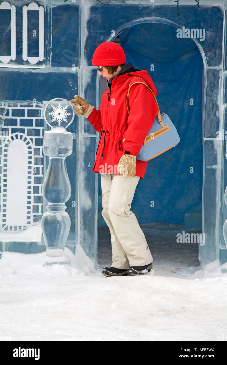 Ice sculpture festival City of Frisco Rocky Mountains Colorado USA ...