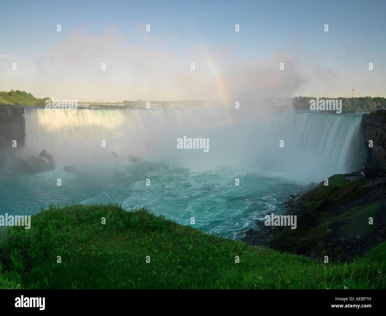 Canada Ontario Niagara Falls view of the Canadian Falls at dusk Also ...