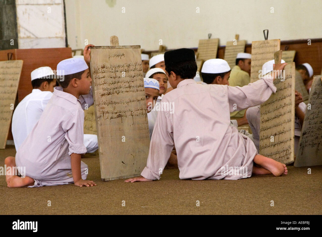 Zliten, Libya, Students in the Madrasa of Sidi Abdusalaam Stock Photo ...