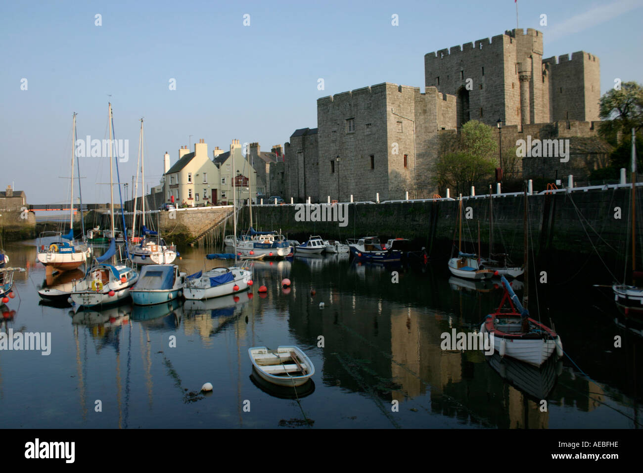 castle rushen harbour castletown isle of man uk gb Stock Photo - Alamy