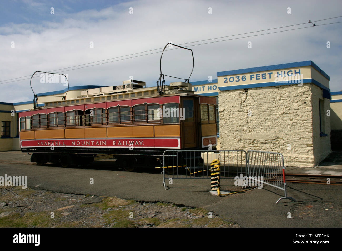 snaefell mountain railway summit station isle of man Stock Photo - Alamy
