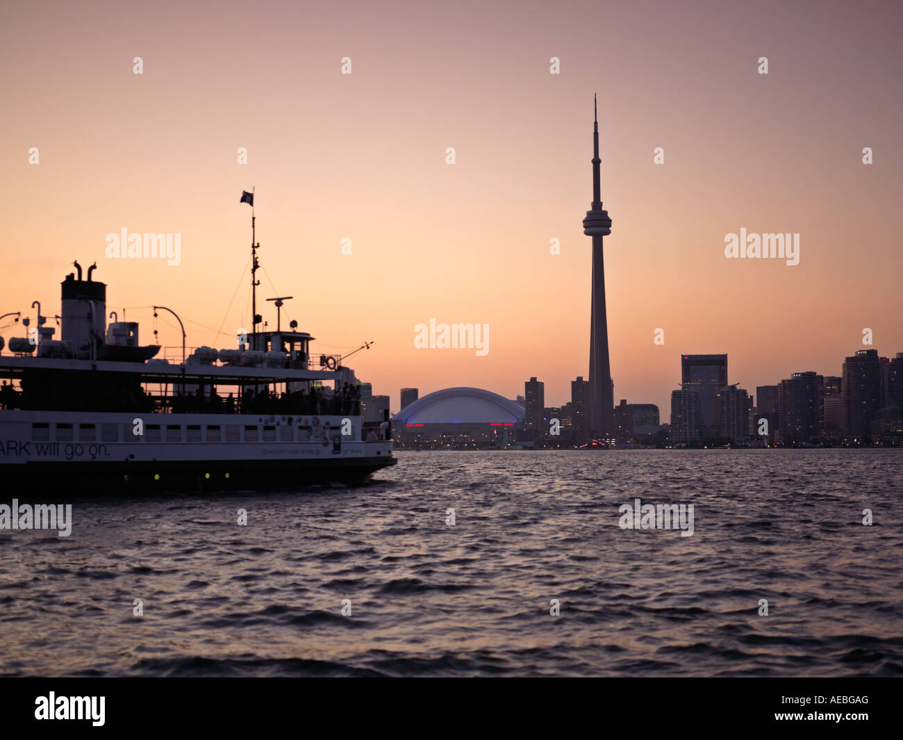Canada Ontario Toronto Toronto Islands ferry heading towards the city ...