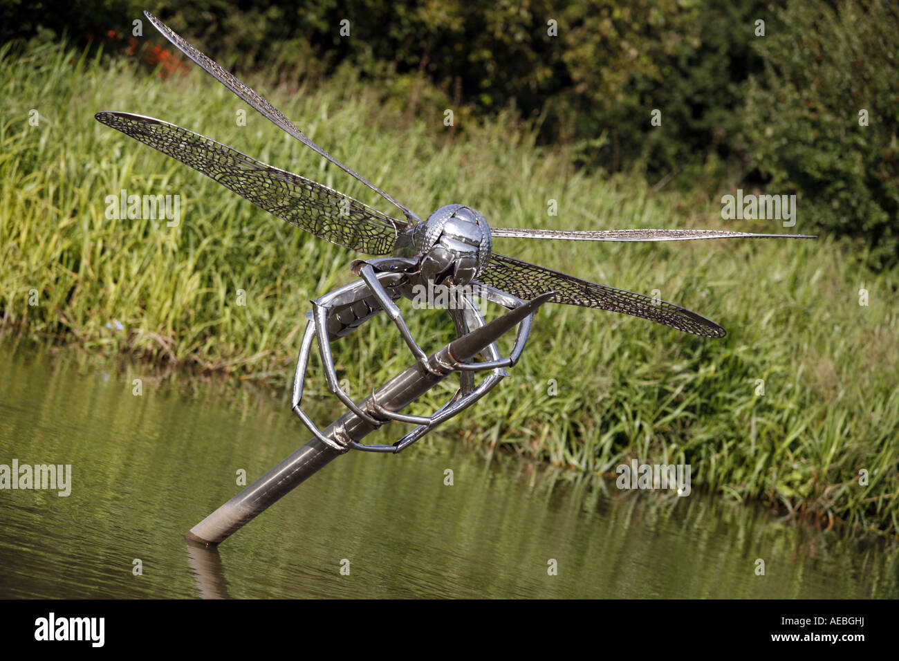Steel Dragonfly Sculpture Hatton Locks Warwick England Stock Photo - Alamy