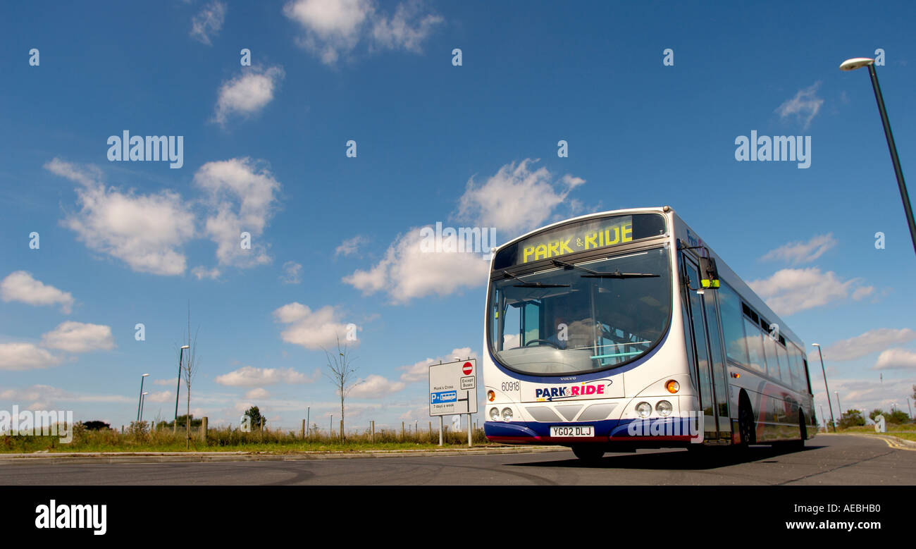 Bus parked at the Monks Cross Park and Ride Bus service on the ...