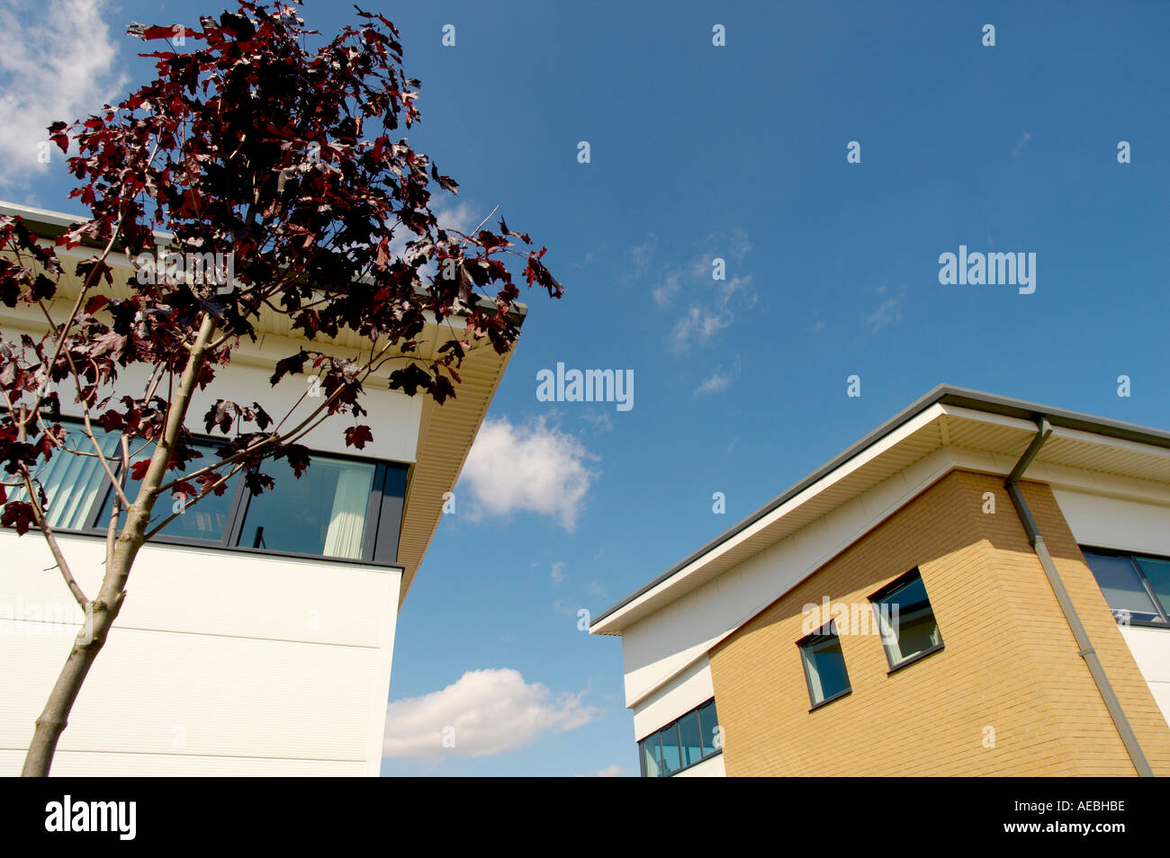 Angled shot of modern office buildings at Monk Cross, York Stock Photo ...