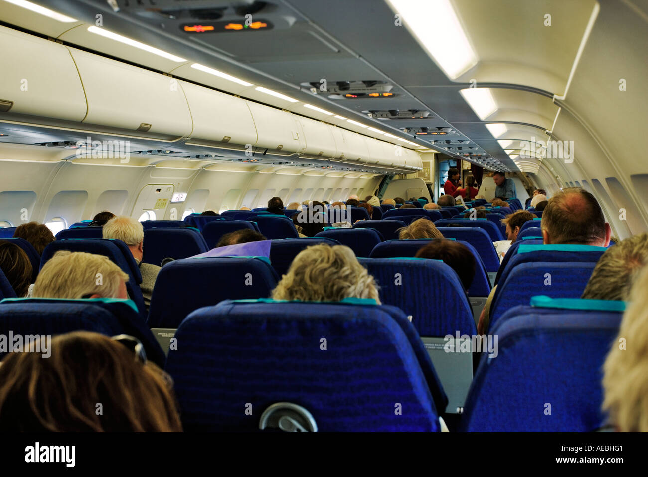 Passenger Aircraft Economy Class Stock Photo - Alamy