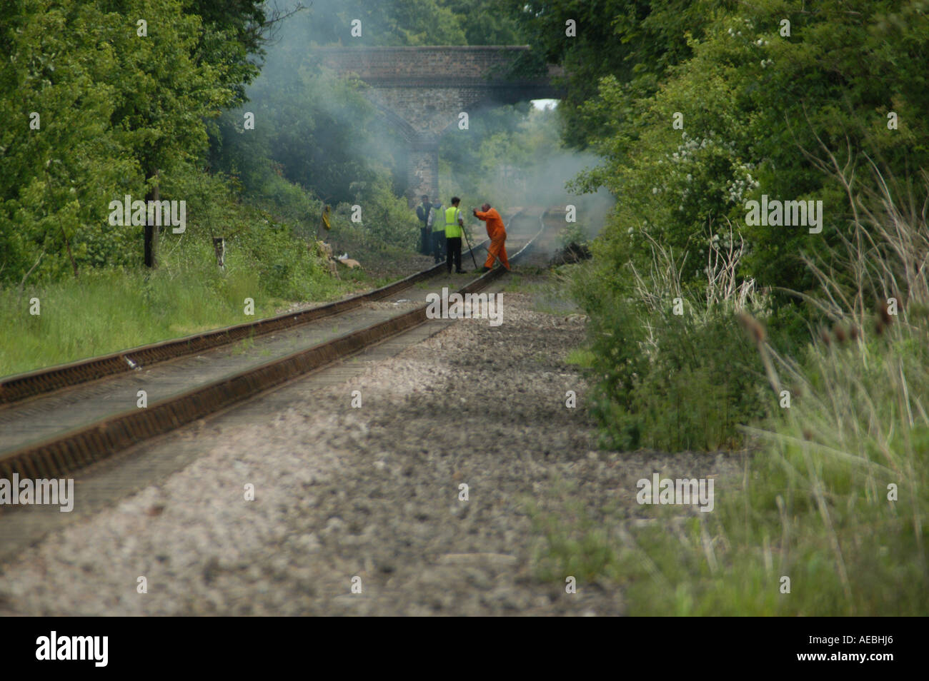 Working on the railway line Stock Photo - Alamy