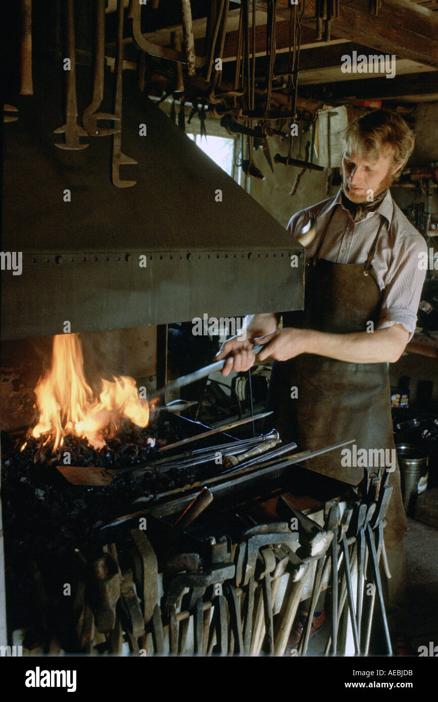 Blacksmith at work Gloucestershire England Stock Photo - Alamy