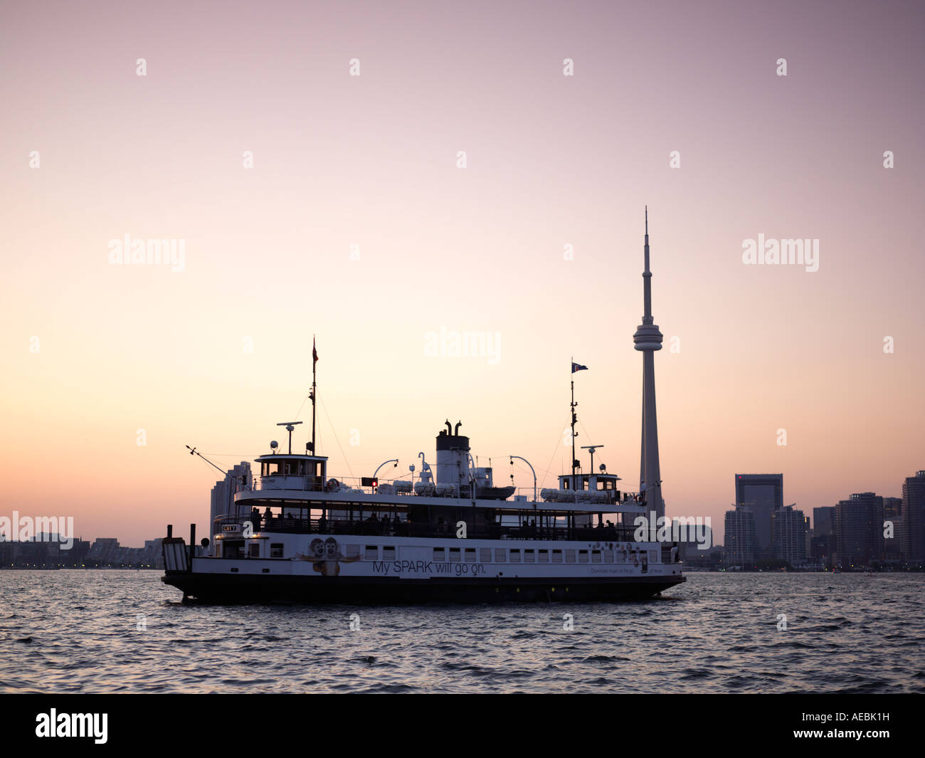 Canada Ontario Toronto Toronto Islands ferry heading towards the city ...
