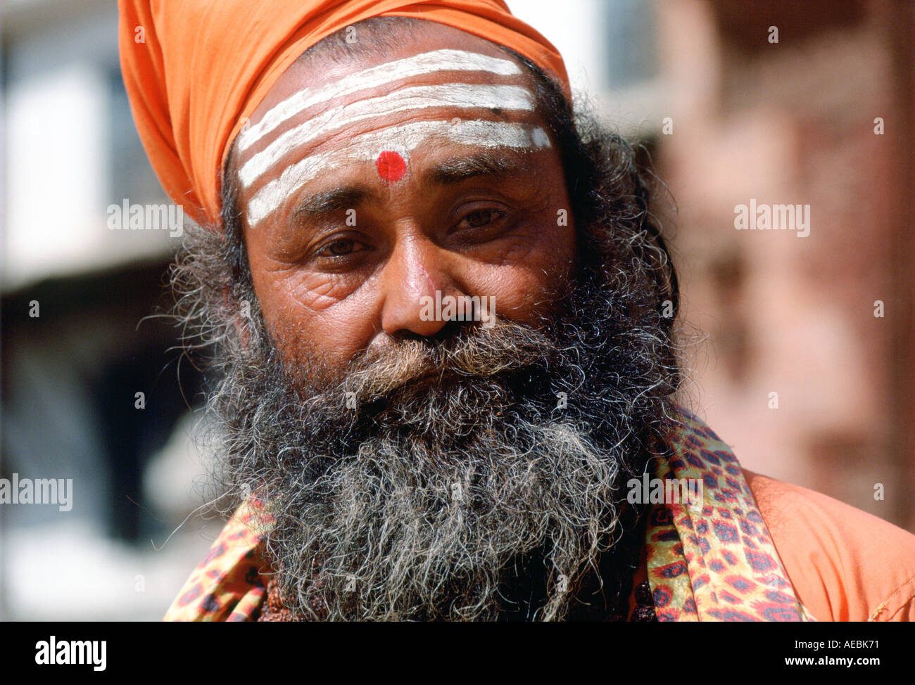 Nepalese man with face markings Nepal Stock Photo - Alamy