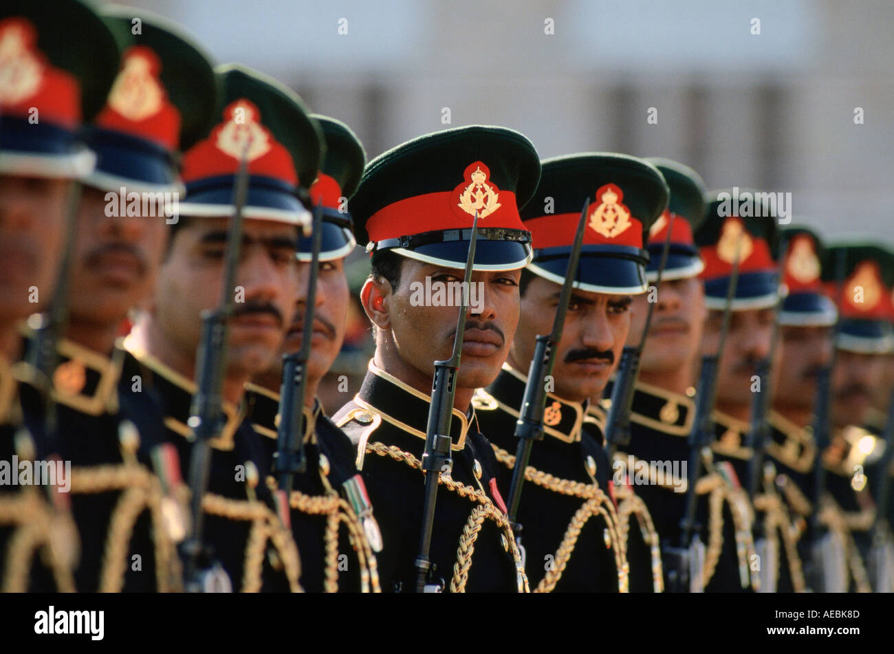 Royal Palace Guard standing to attention Oman Stock Photo - Alamy