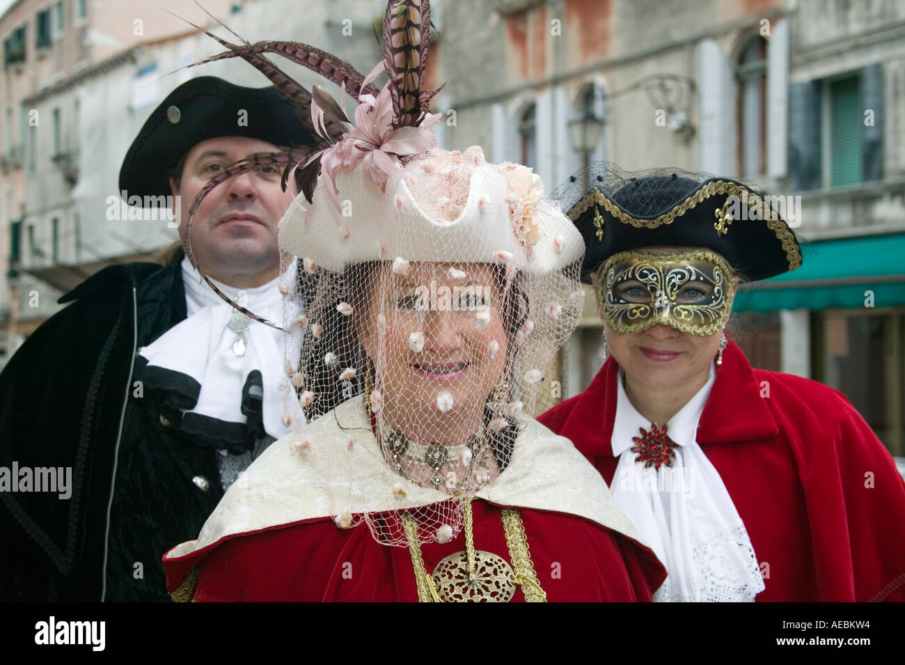 Traditional Venetian costumes at the Carnival in Venice, Veneto, Italy ...