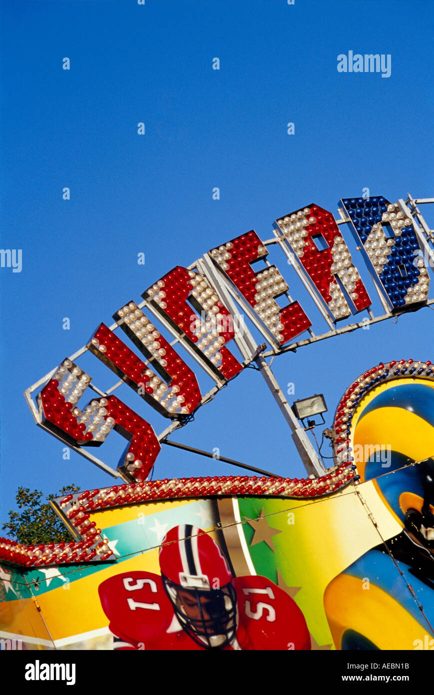 Superbowl ride at fun fair UK Stock Photo - Alamy