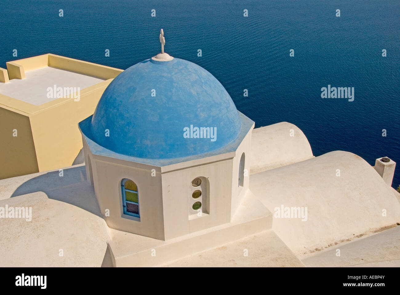 Dome of typical Greek Church in Santorinin, Greece Stock Photo - Alamy