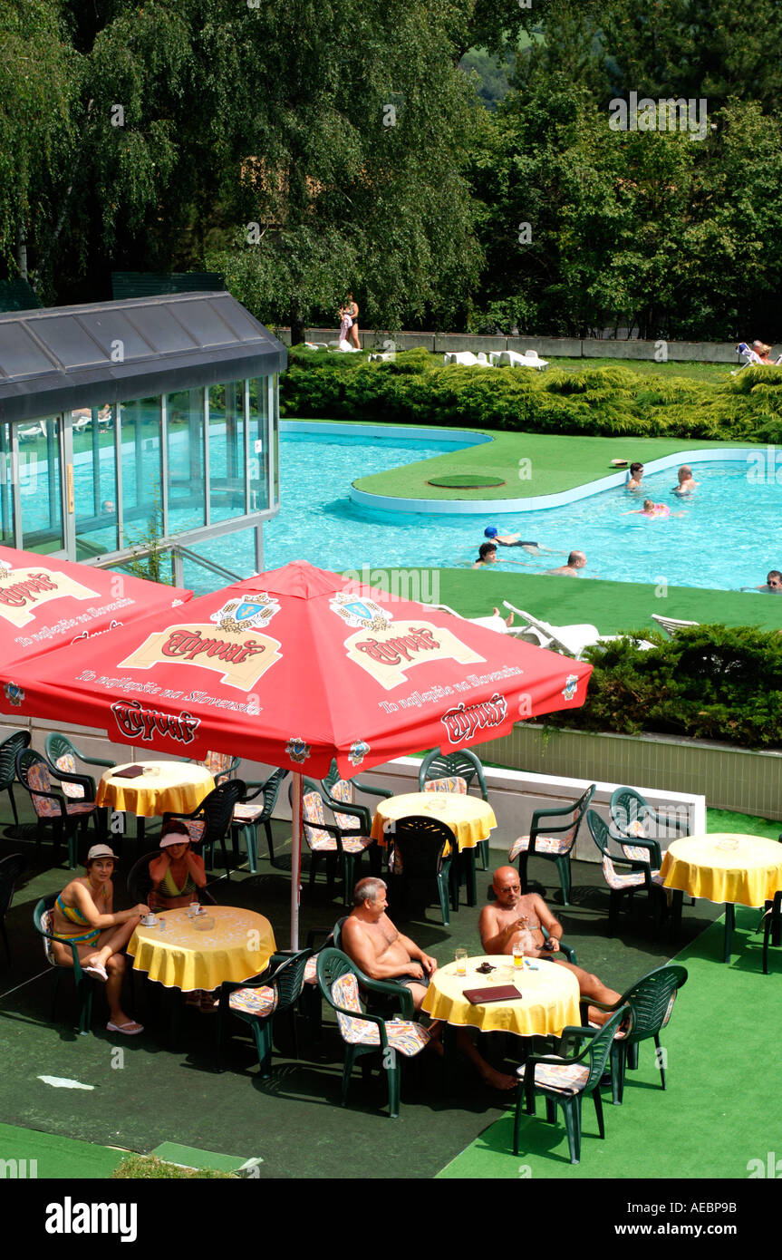 cafe at swimming pool Stock Photo - Alamy