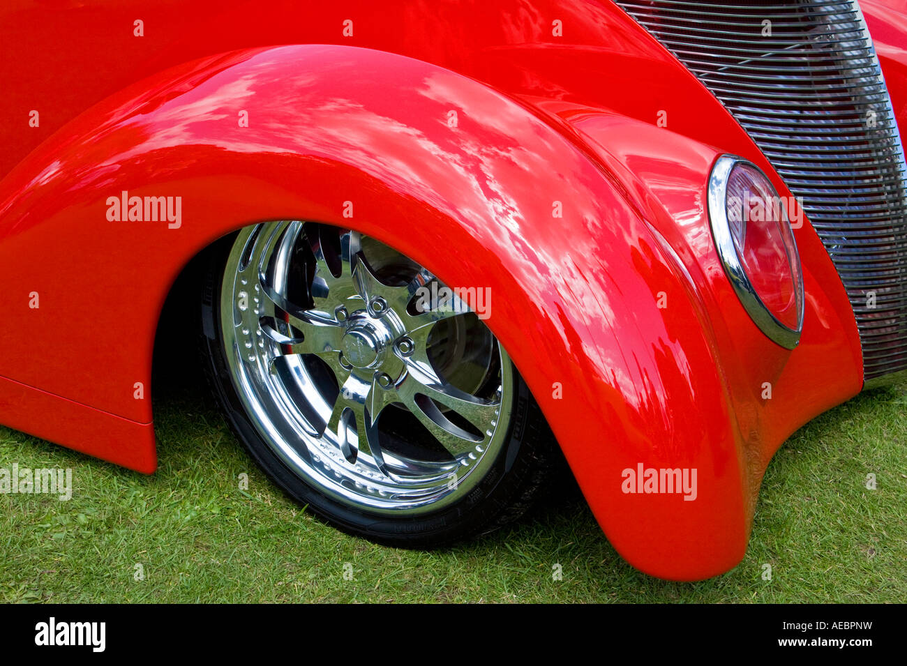 Detail shot of wheel arch on custom car Stock Photo - Alamy