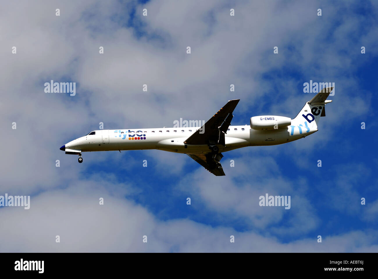 Flybe Embraer RJ145 aircraft approaching Birmingham International ...