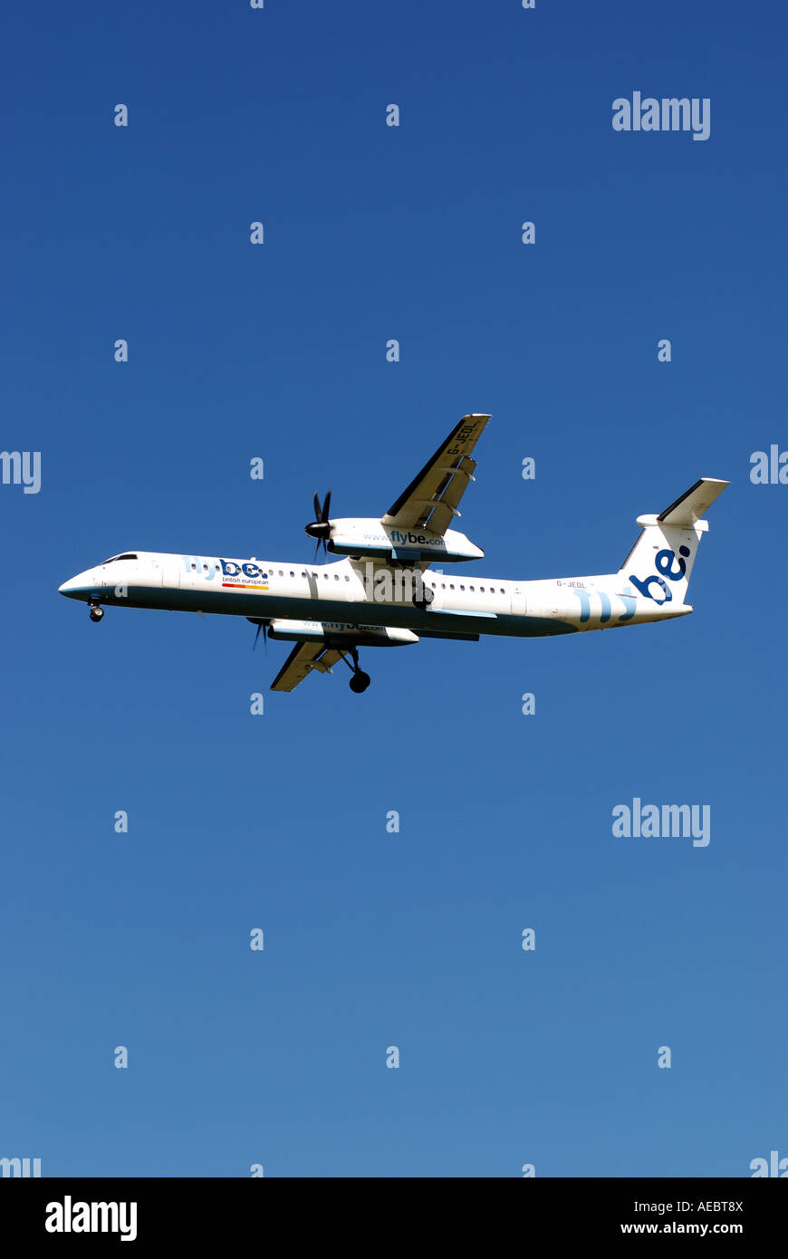 flybe DHC Dash 8 aircraft approaching Birmingham International Airport ...