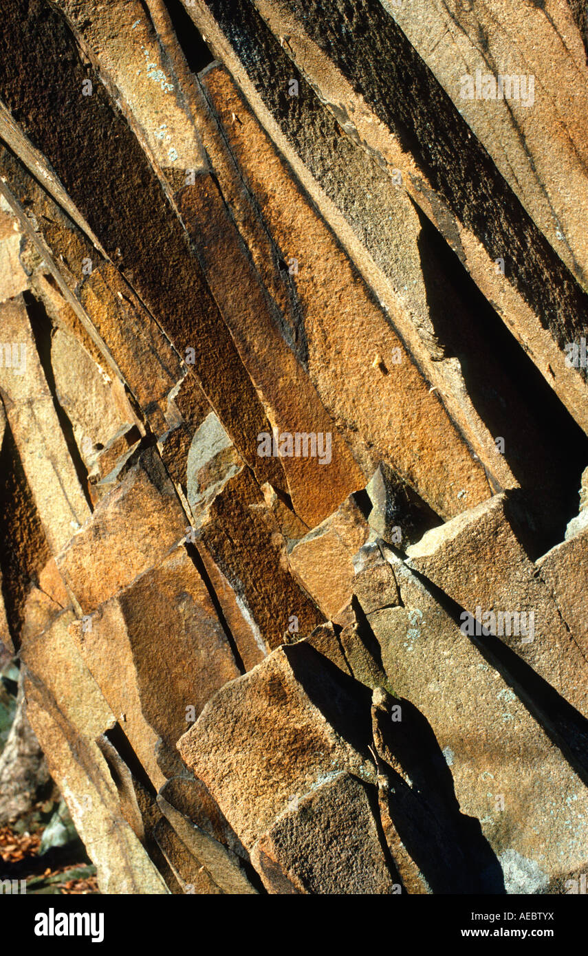 columnar basalt outcropping avon mountain CT Stock Photo - Alamy