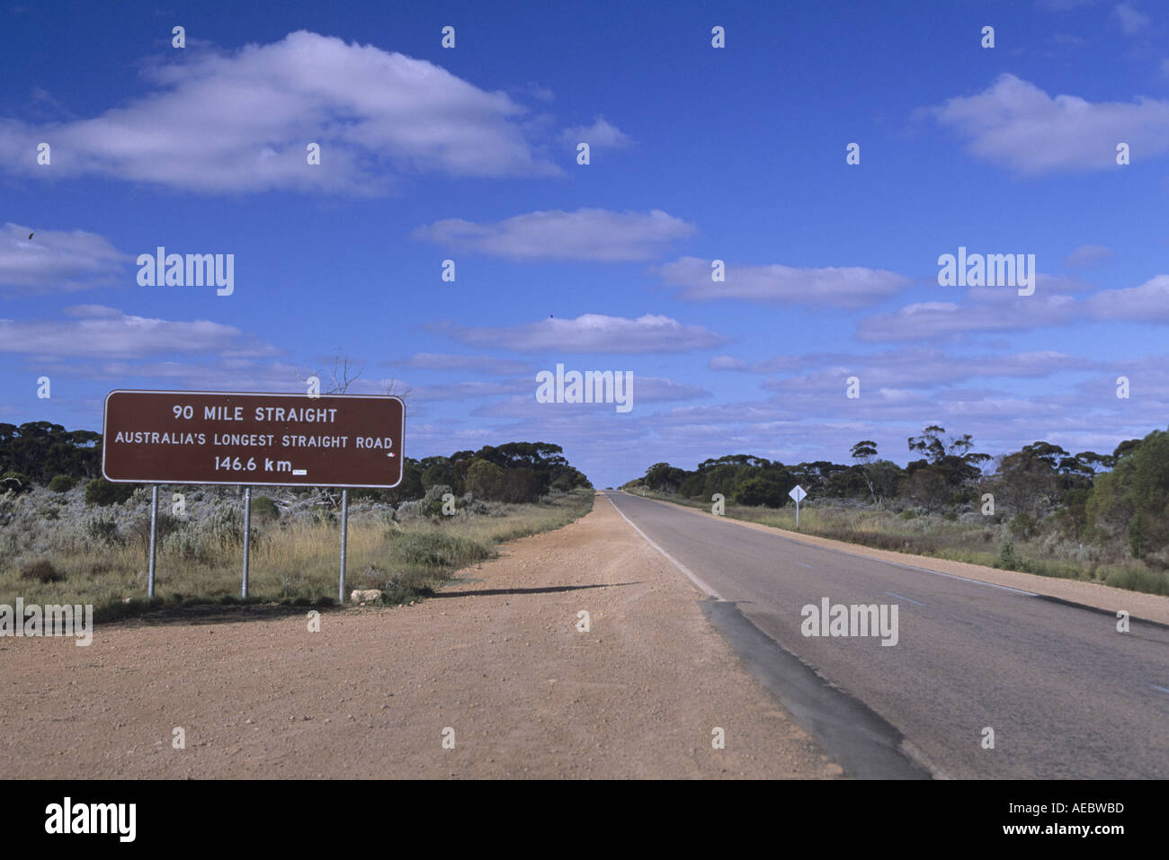 Longest straight road Australia Stock Photo - Alamy