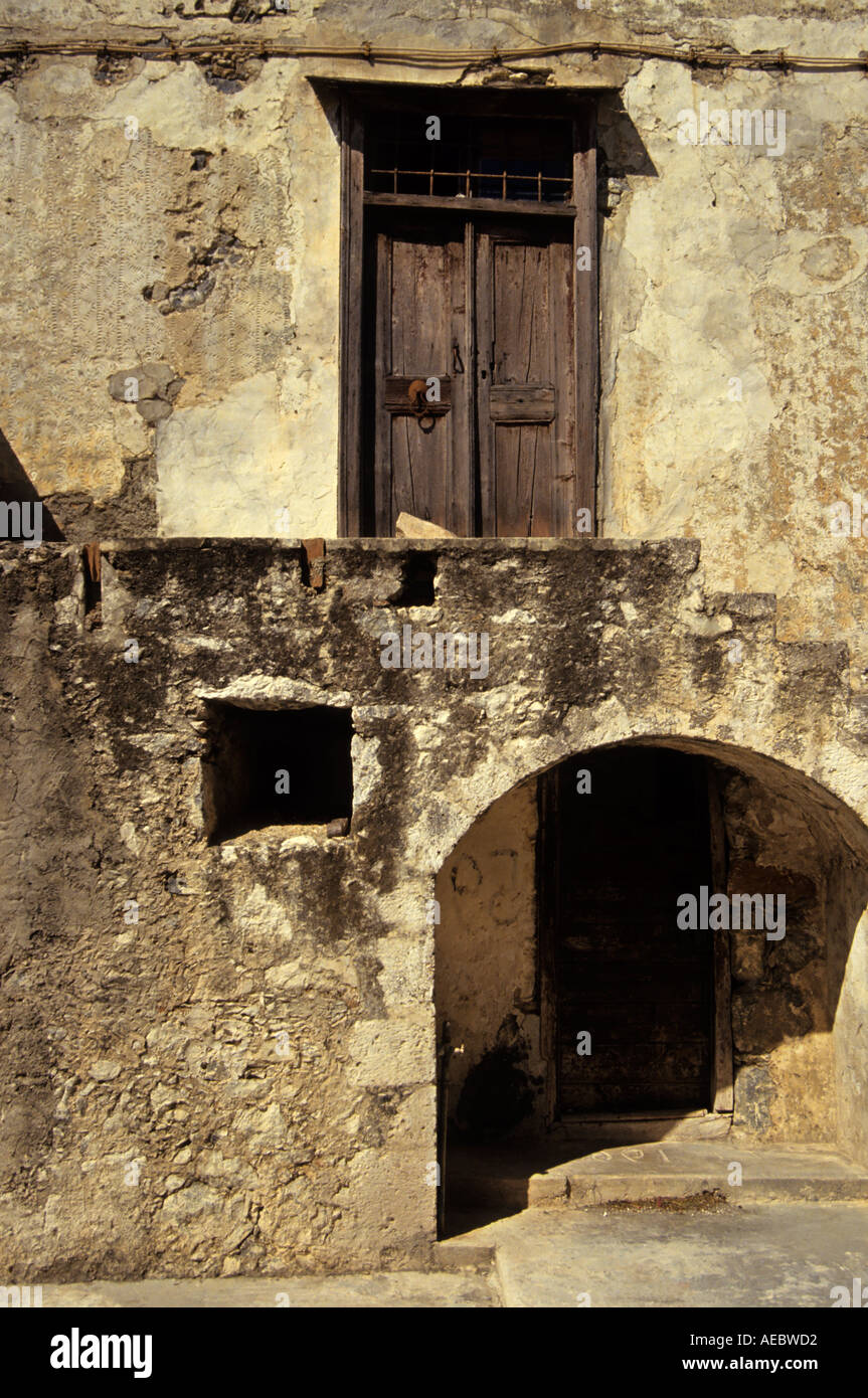 Greek Preveli monastery door and arch in golden evening light Stock ...