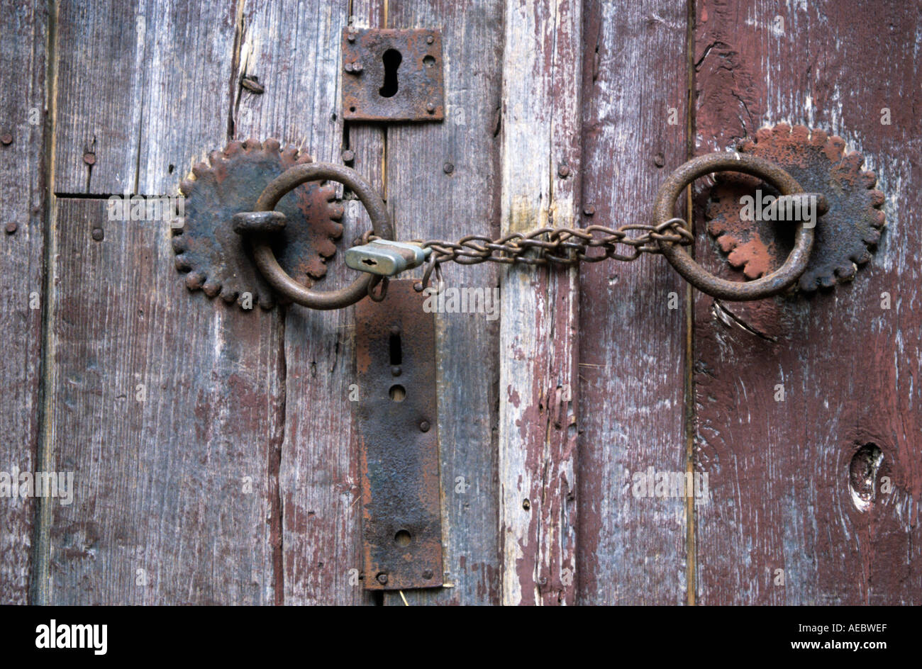 Close up of ancient Greek door handles and chain Lesvos Stock Photo - Alamy