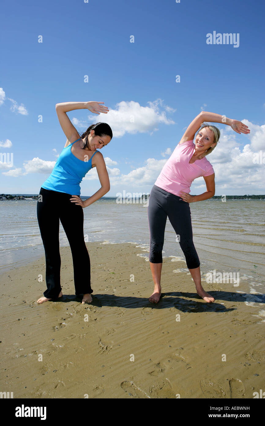 Young Women Stretching Model Released Stock Photo - Alamy