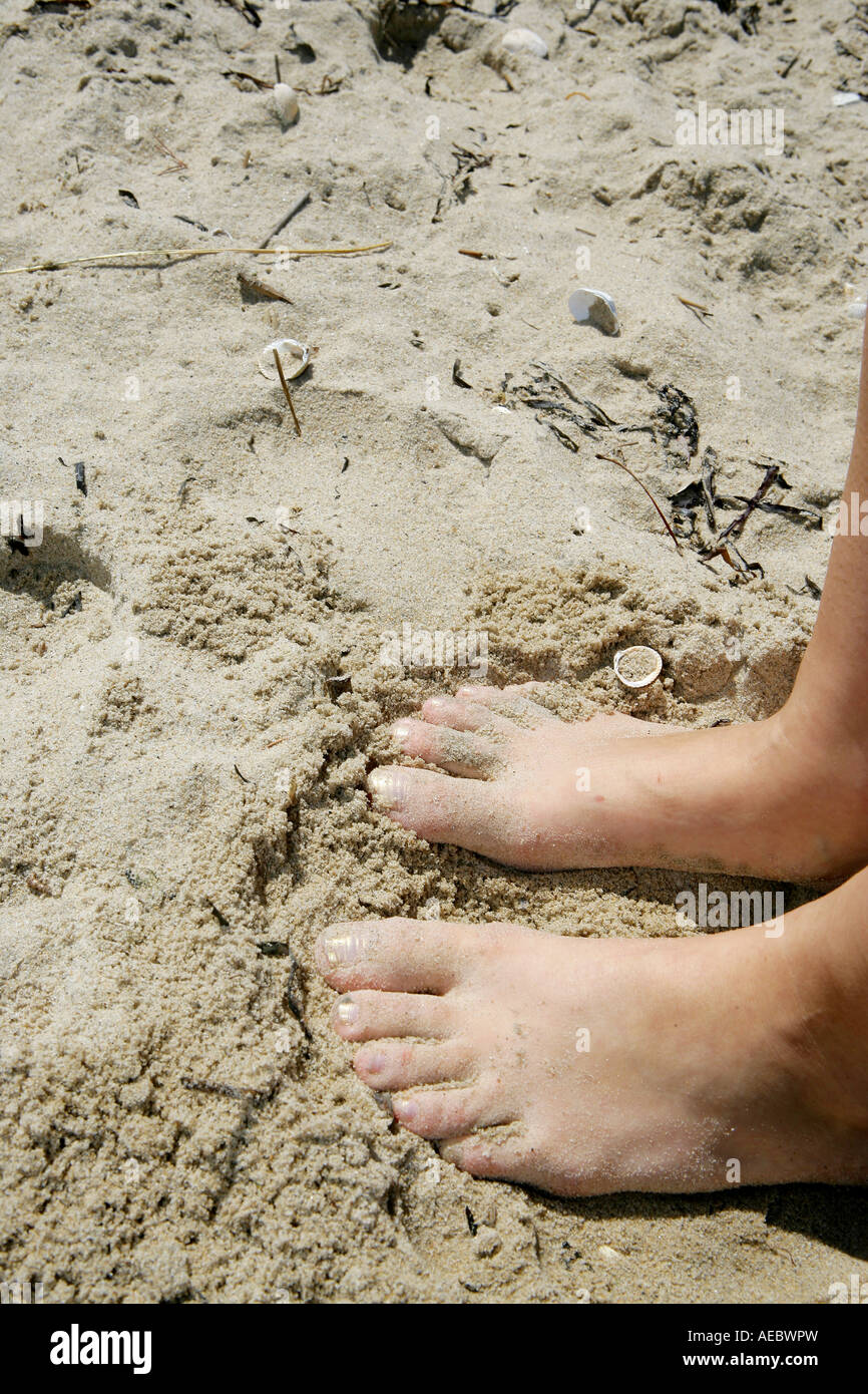 Sandy Feet Model Released Stock Photo - Alamy