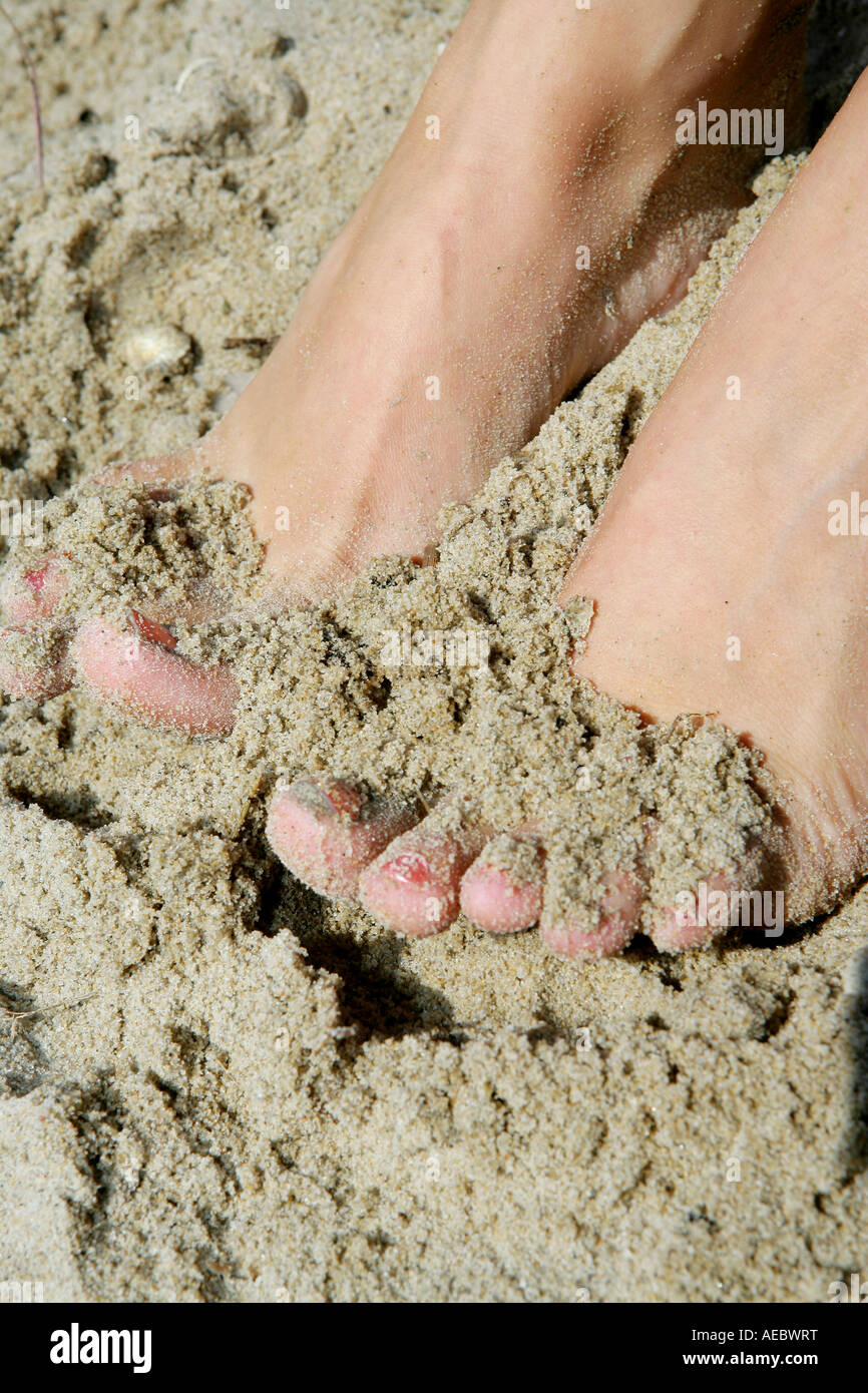Sandy Feet Model Released Stock Photo - Alamy