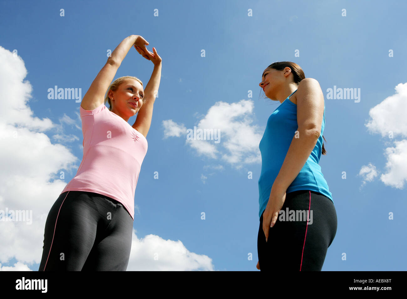 Young Women Stretching Model Released Stock Photo - Alamy