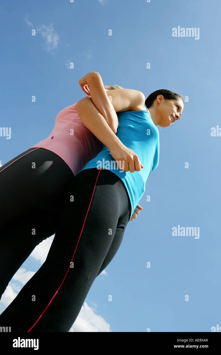 Young Women Stretching Model Released Stock Photo - Alamy