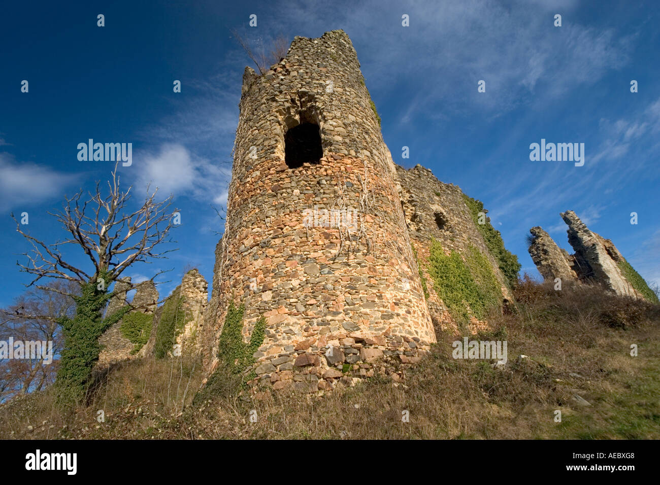 The Montgilbert castle in Winter (France). Le château de Montgilbert en ...