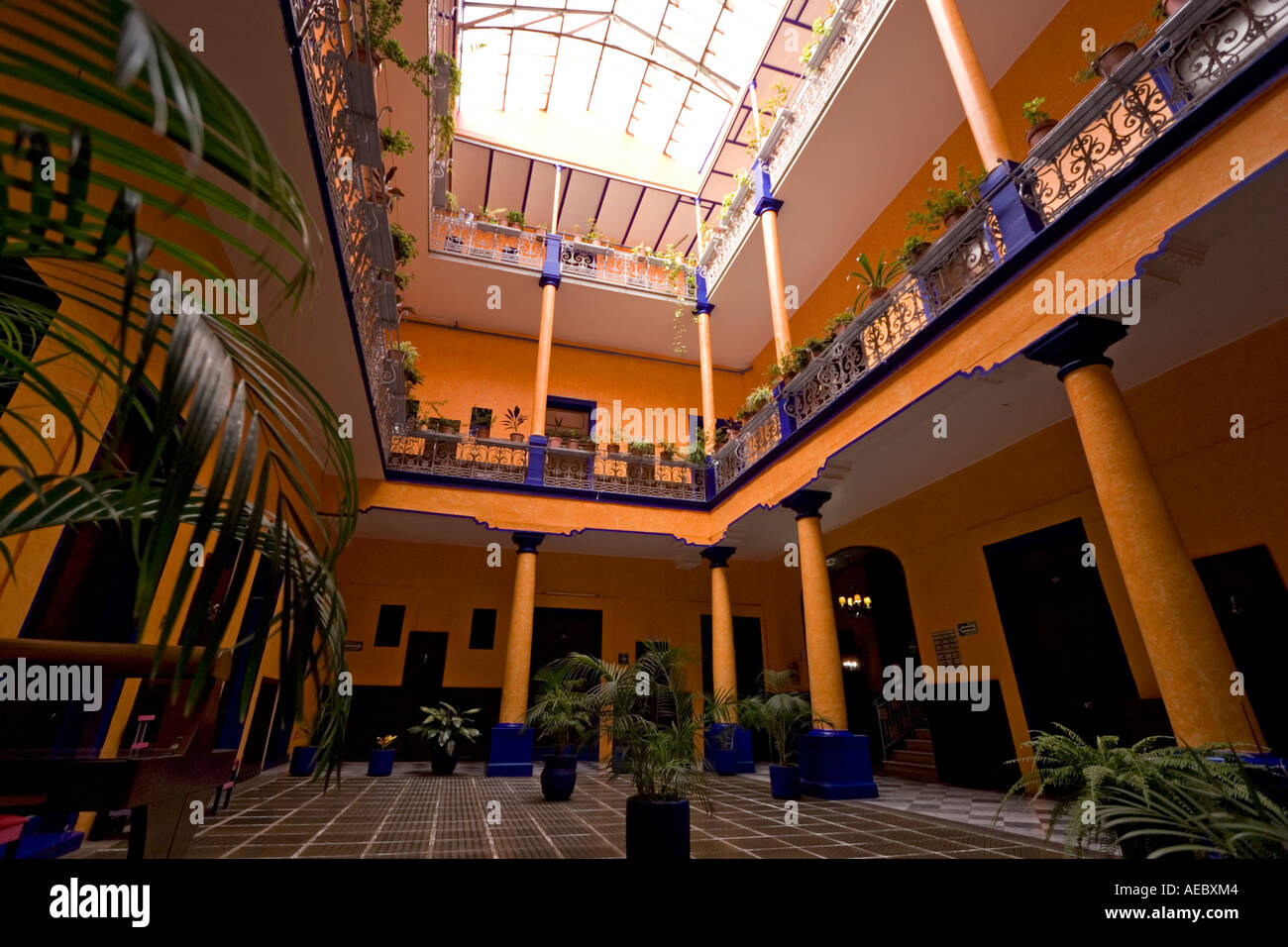 Patio of the Isabel hotel (Mexico City - Mexico). Patio de l'hôtel ...