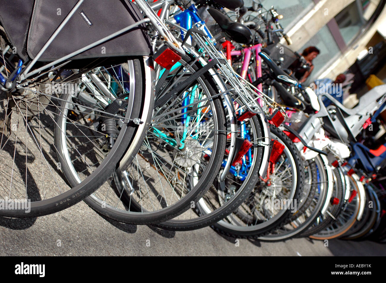 A bicycle rack in Merano, Italy Stock Photo - Alamy